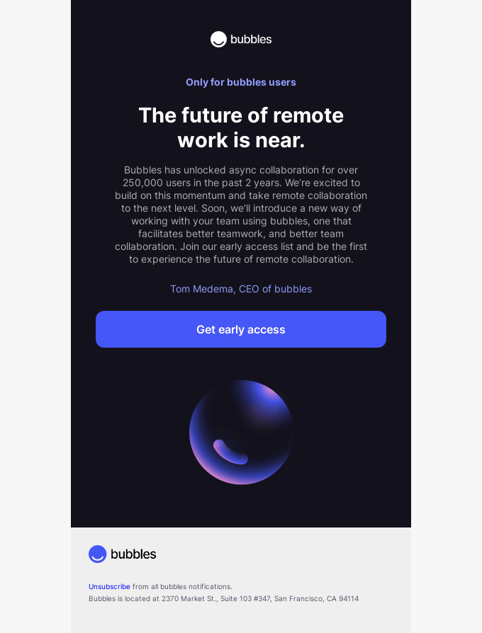 The future of remote work is near from Bubbles - Desktop Email View ...