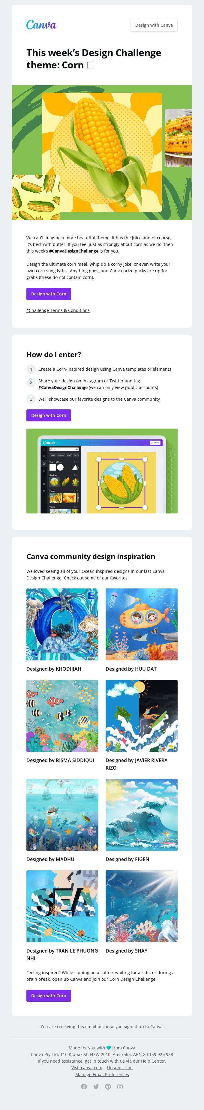 This week’s #CanvaDesignChallenge? It’s Corn 🌽 from Canva - Desktop ...