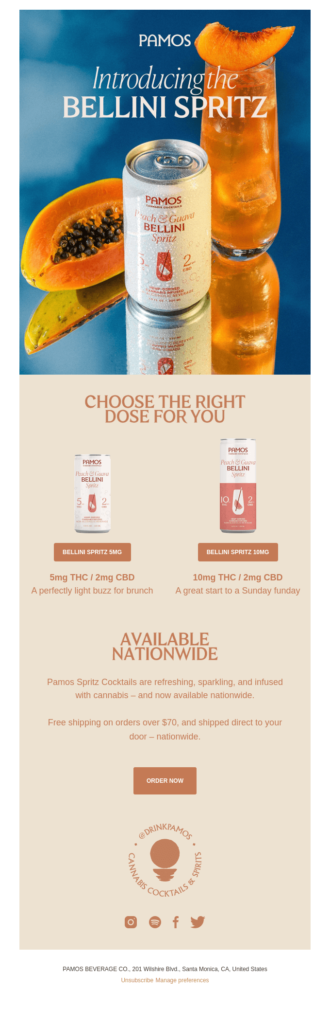 Try a Bellini Spritz – Available in 5 & 10mg from Pamos - Desktop Email ...