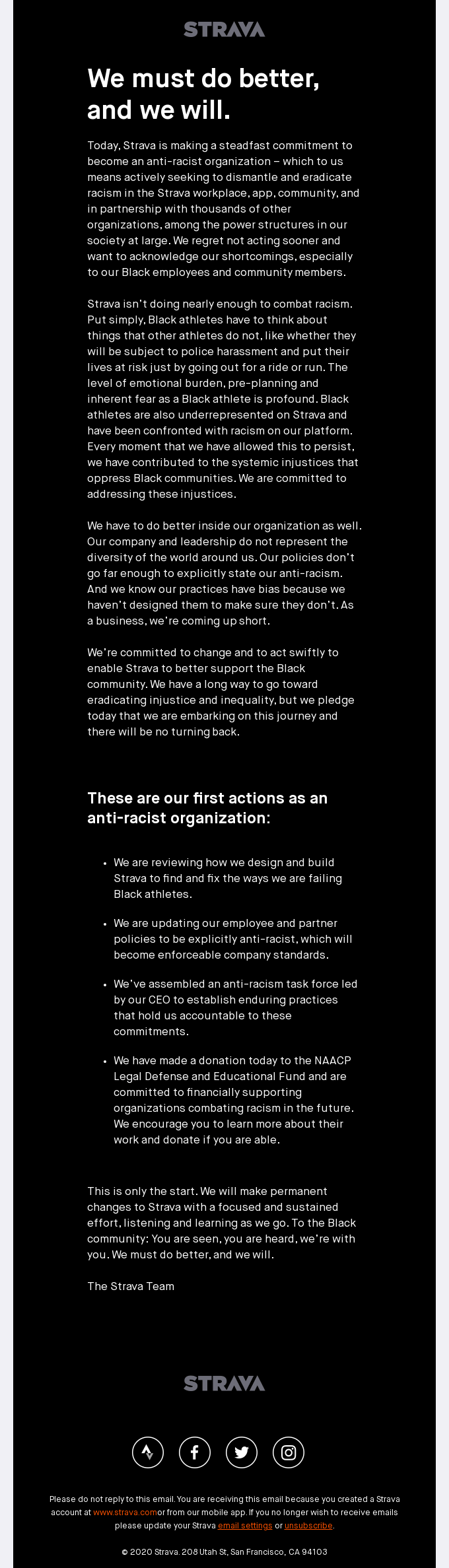 We Must Do Better And We Will From Strava Desktop Email View we-must-do-better-and-we-will-from-strava-desktop-email-view