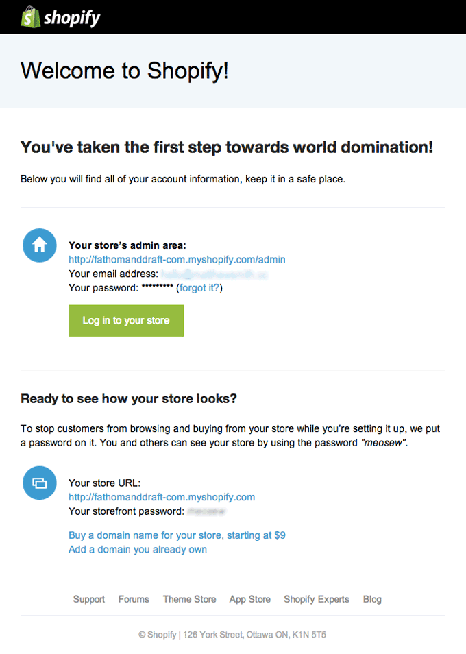 Welcome To Shopify From Shopify Desktop Email View Really Good Emails