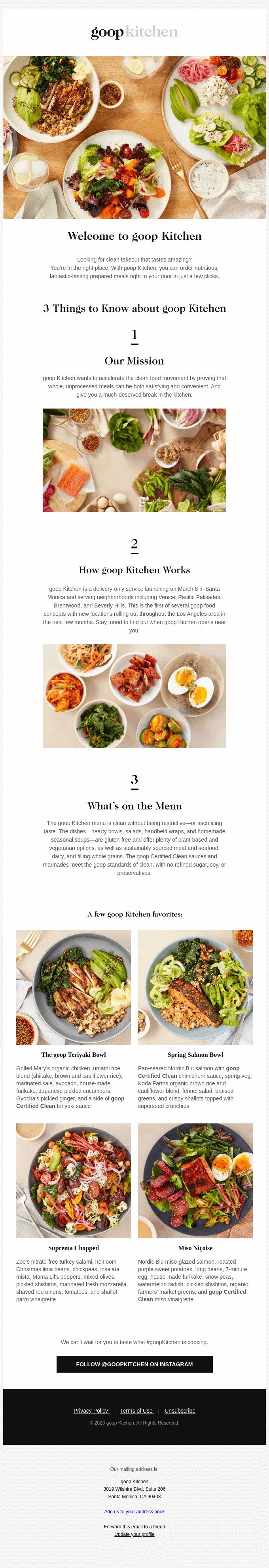 welcome to goop Kitchen from goop - Desktop Email View | Really Good Emails welcome to goop Kitchen from goop - Desktop Email View | Really Good Emails