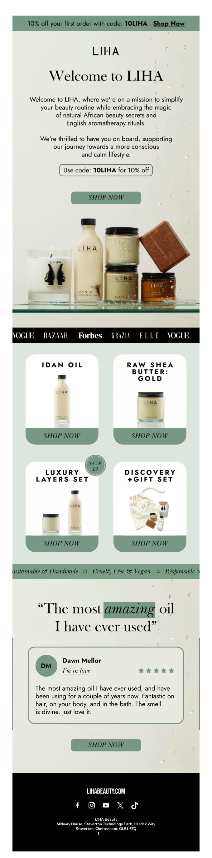 Welcome to LIHA from LIHA Beauty - Desktop Email View | Really Good Emails