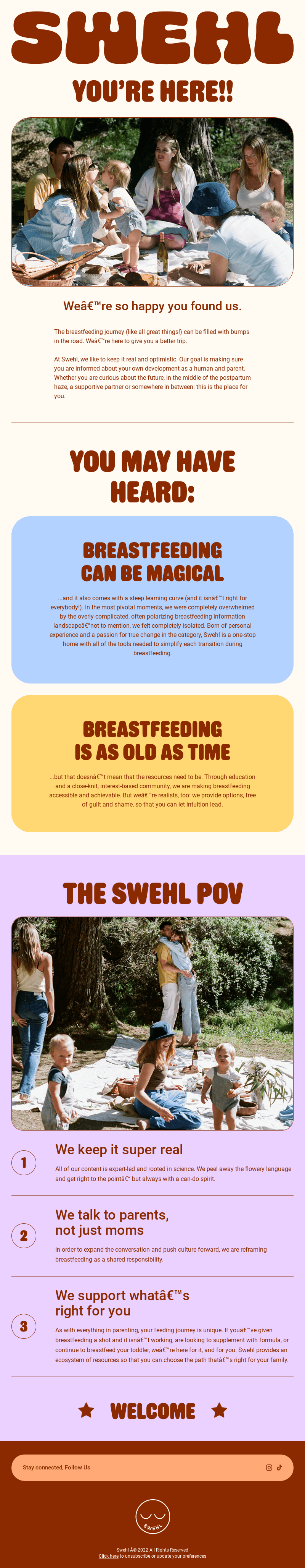 Welcome to Swehl from Swehl - Desktop Email View | Really Good Emails