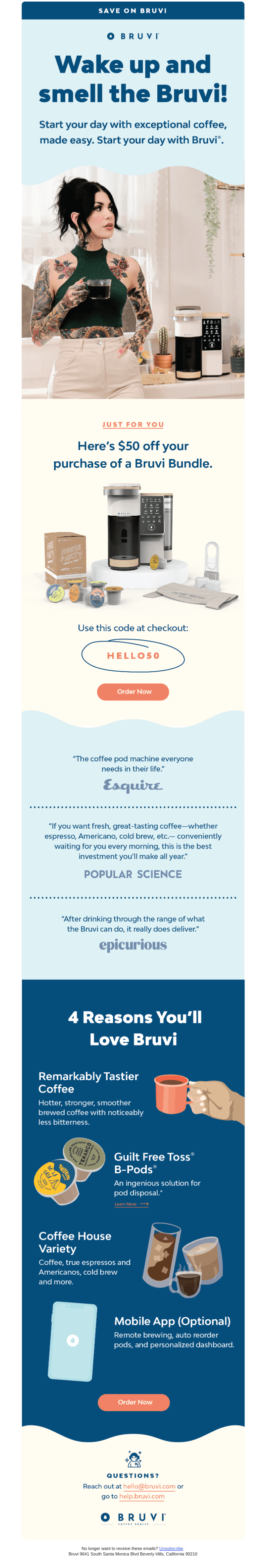 You have great timing from Bruvi - Desktop Email View | Really Good Emails