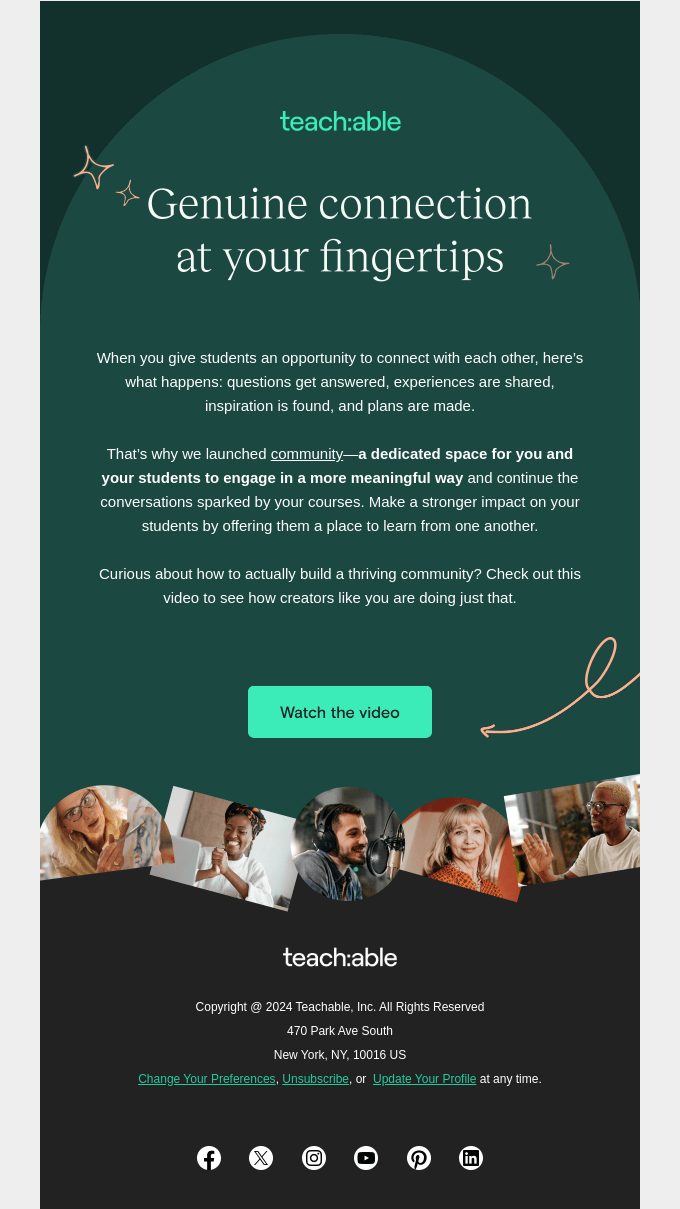 Your dedicated space for genuine connection from Teachable - Desktop ...
