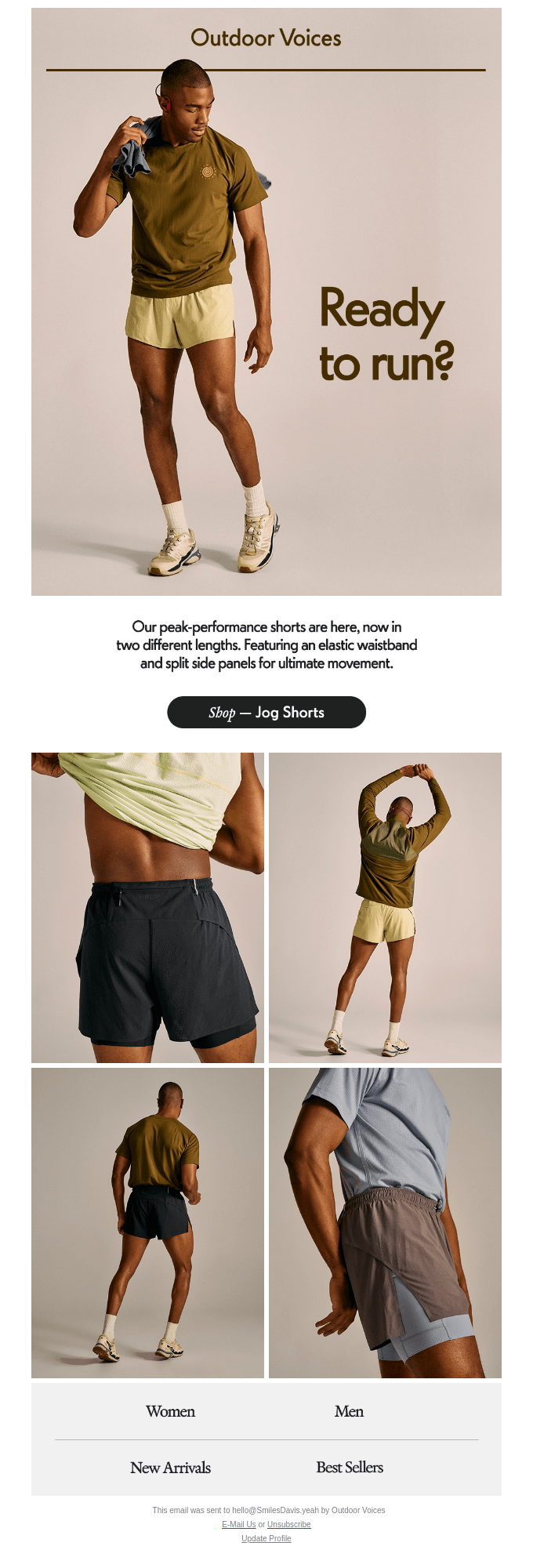 Your favorite jog shorts are here. from Outdoor Voices - Desktop Email ...