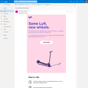 Now arriving: Lyft Scooters | Really Good Emails
